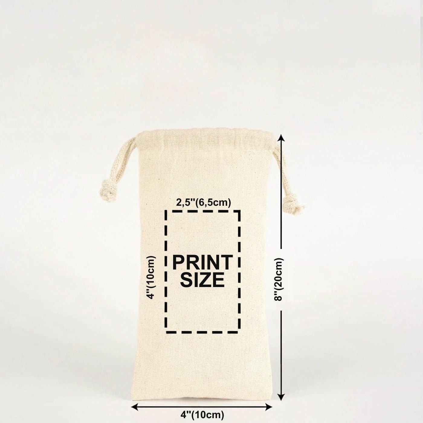 Custom Drawstring Pouch – Cotton Muslin Favor Bag 4"x8" - Pamusan