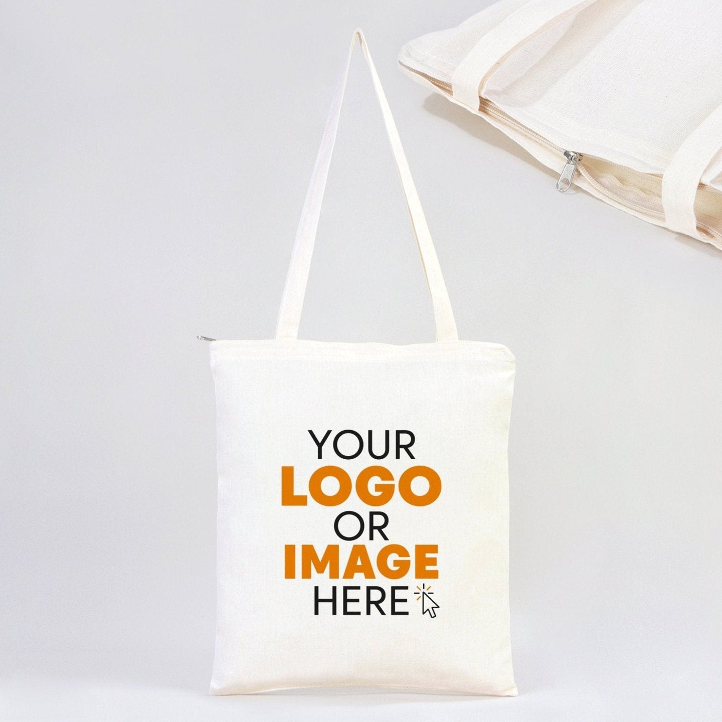 Custom Tote Bags With Logo – Reusable 8 oz Cotton Fabric Tote Bag