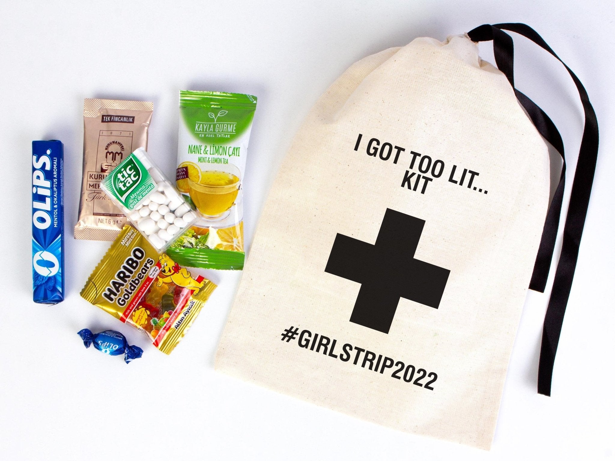 I Got Too Lit Hangover Kit Bag – Custom Wedding Party Favor
