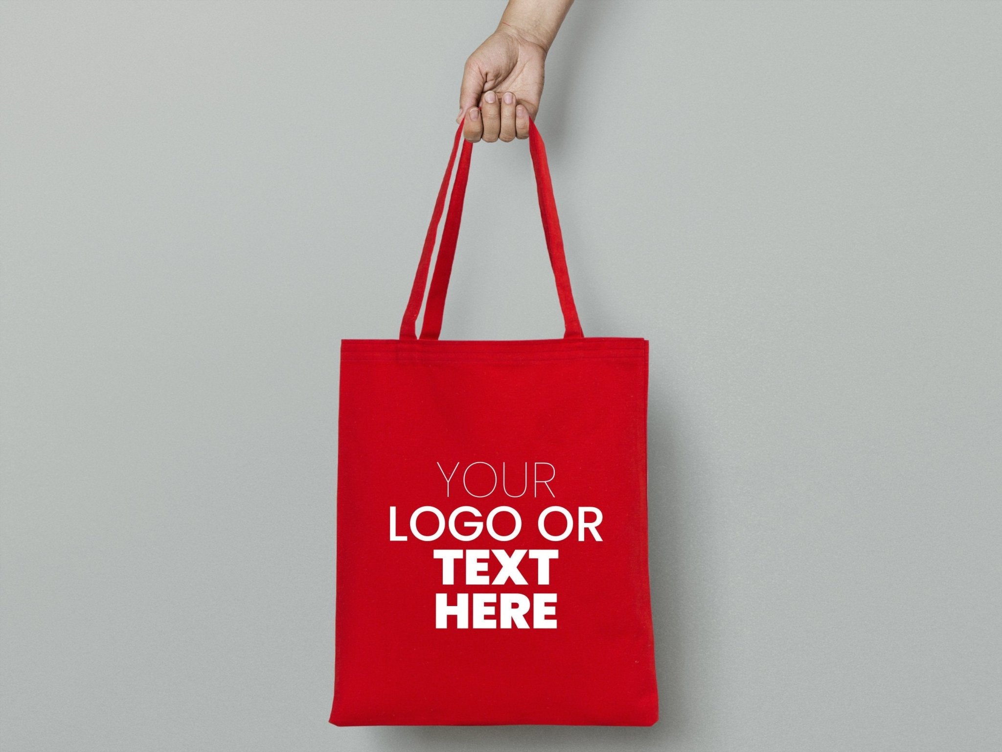 Red Canvas Custom Tote Bags 14x16 Inch | Personalized Cotton Bags